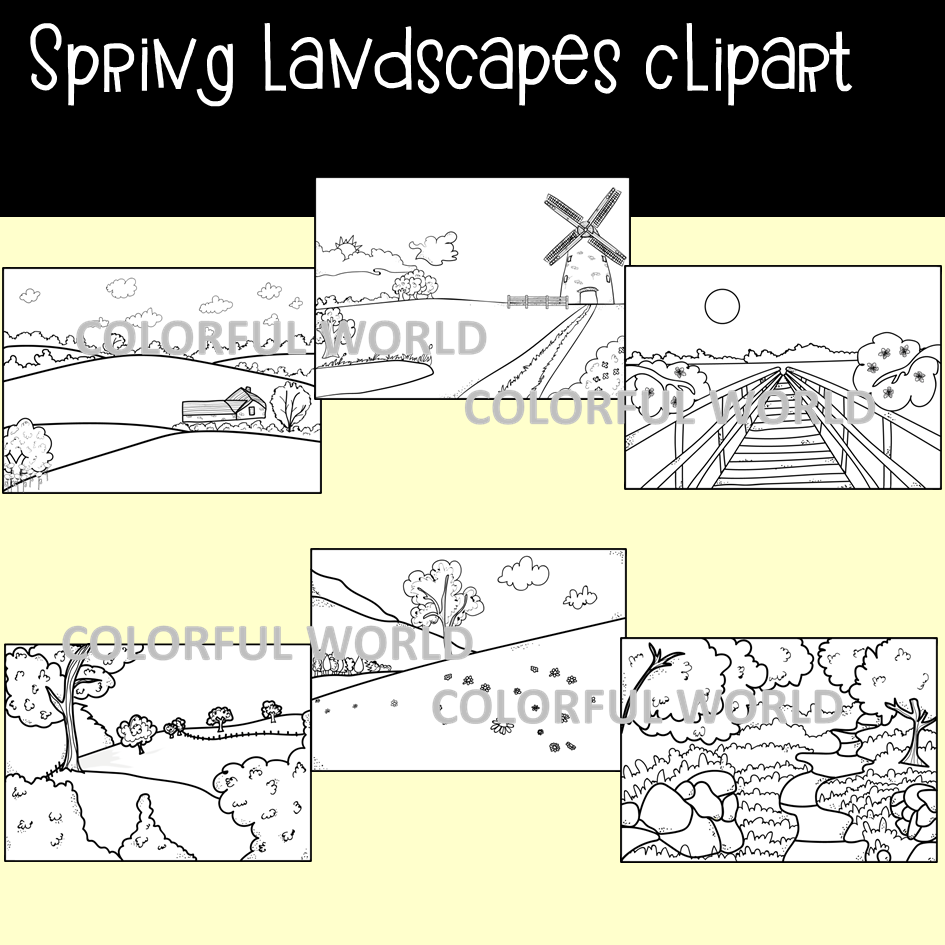 Spring landscapes clipart - Amped Up Learning
