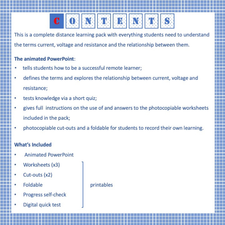 Current in Series and Parallel Circuits Distance Learning for Middle ...