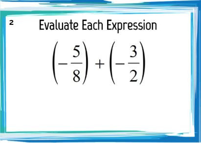 Adding and Subtracting Improper Fractions: GOOGLE Slides - 20 Problems ...