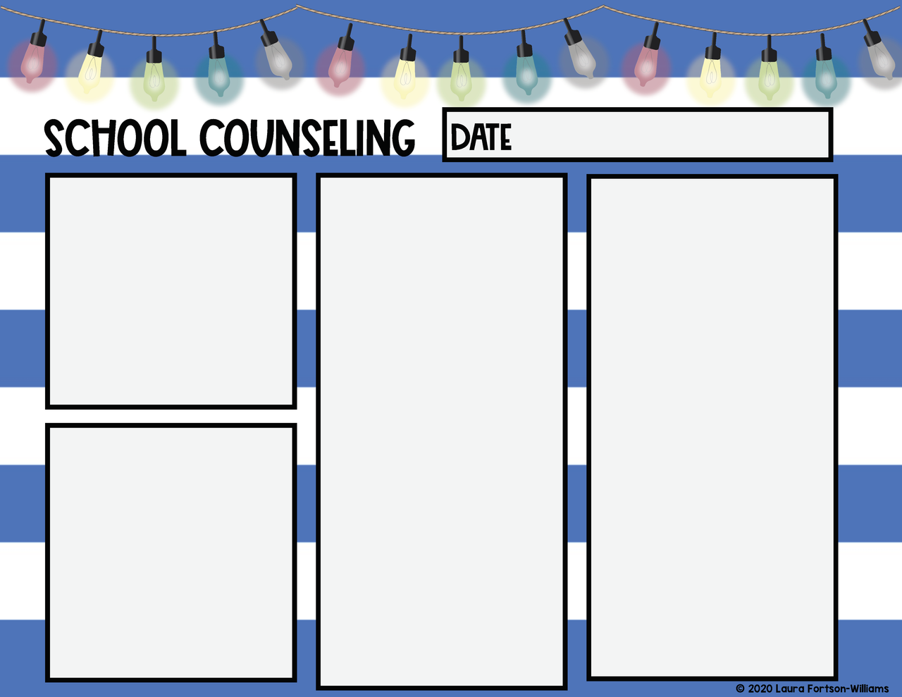 Editable School Counseling Daily Lesson & Activity Agenda Striped Porch ...