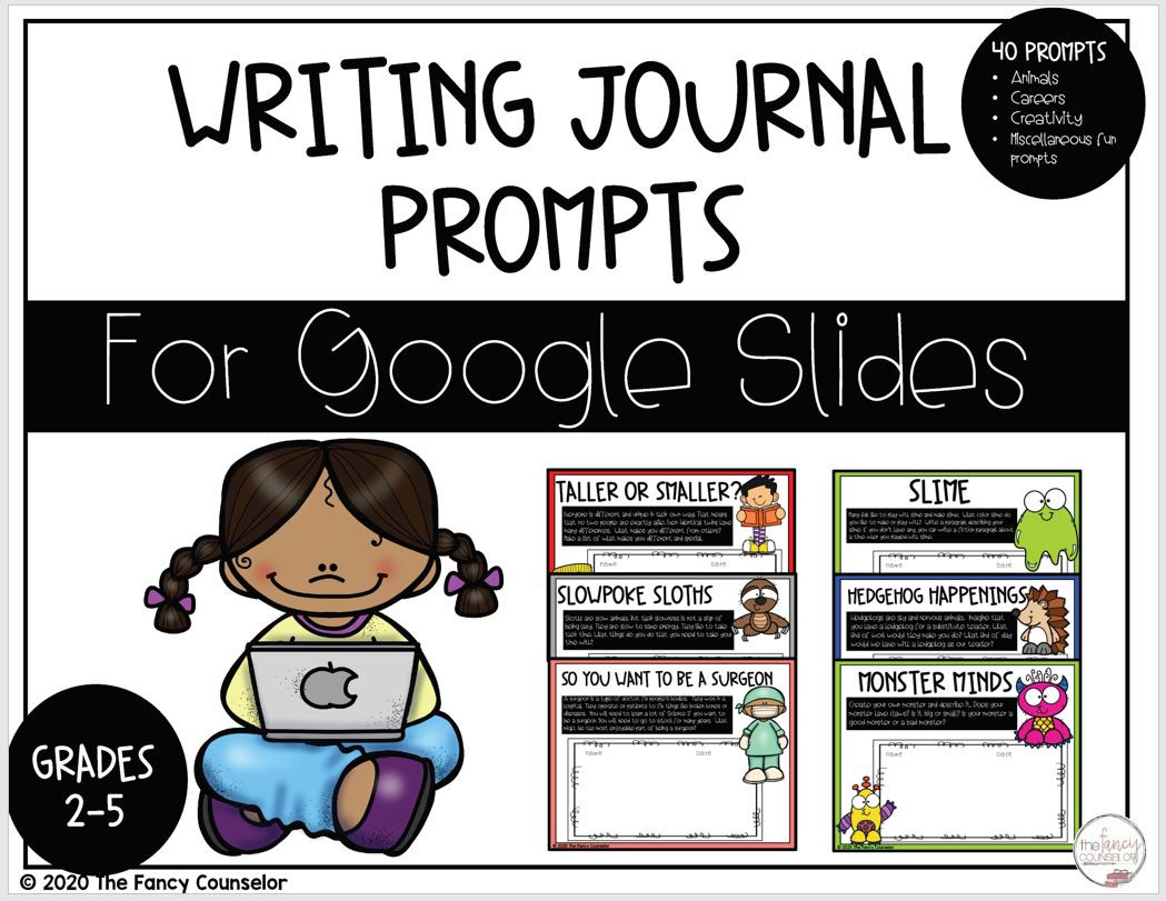 Distance Learning 40 Writing Prompts Journal Prompts Grades 2-5 - Amped ...