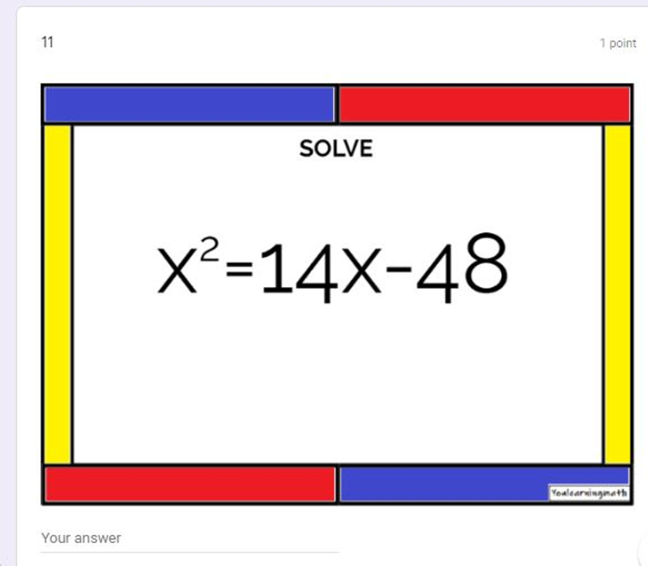 Solving Quadratic Equations by Factoring: Google Forms Quiz - 20 ...