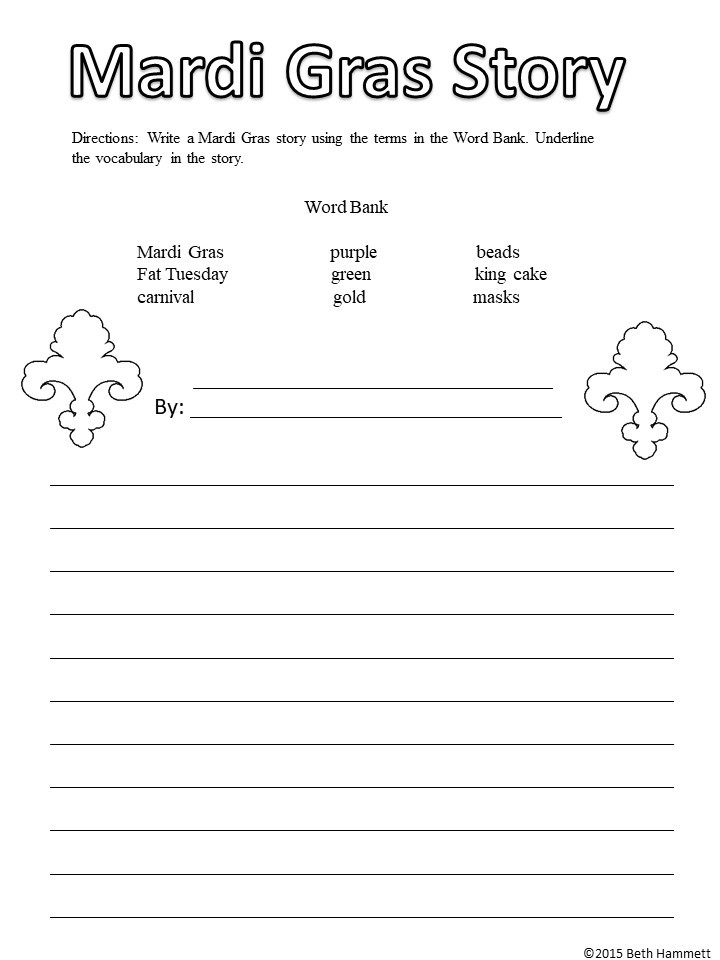 Mardi Gras Activities and Coloring Sheets - Amped Up Learning