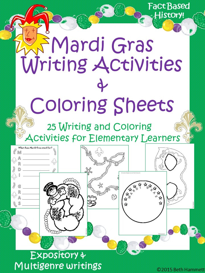 Mardi Gras Activities and Coloring Sheets - Amped Up Learning