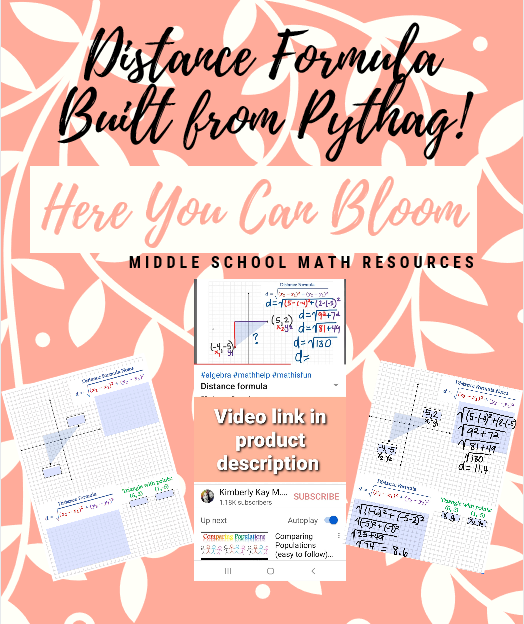 Distance Formula Instructional Video & Editable Notes - FREE