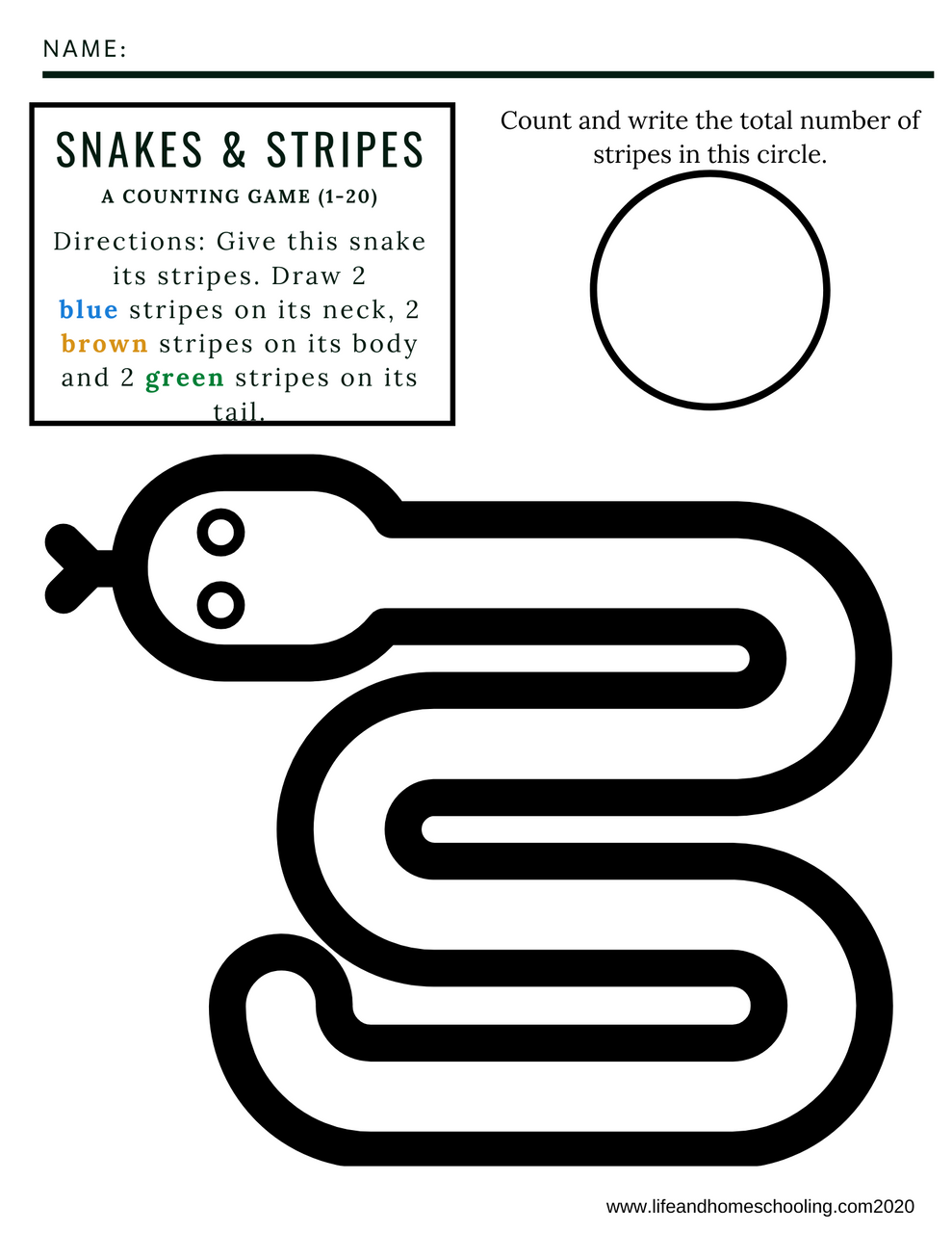 Snakes & Stripes (Counting game)