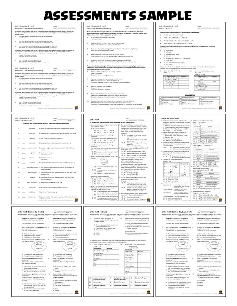 Reasoning & Proof: Using Logic (Geometry Bundle)