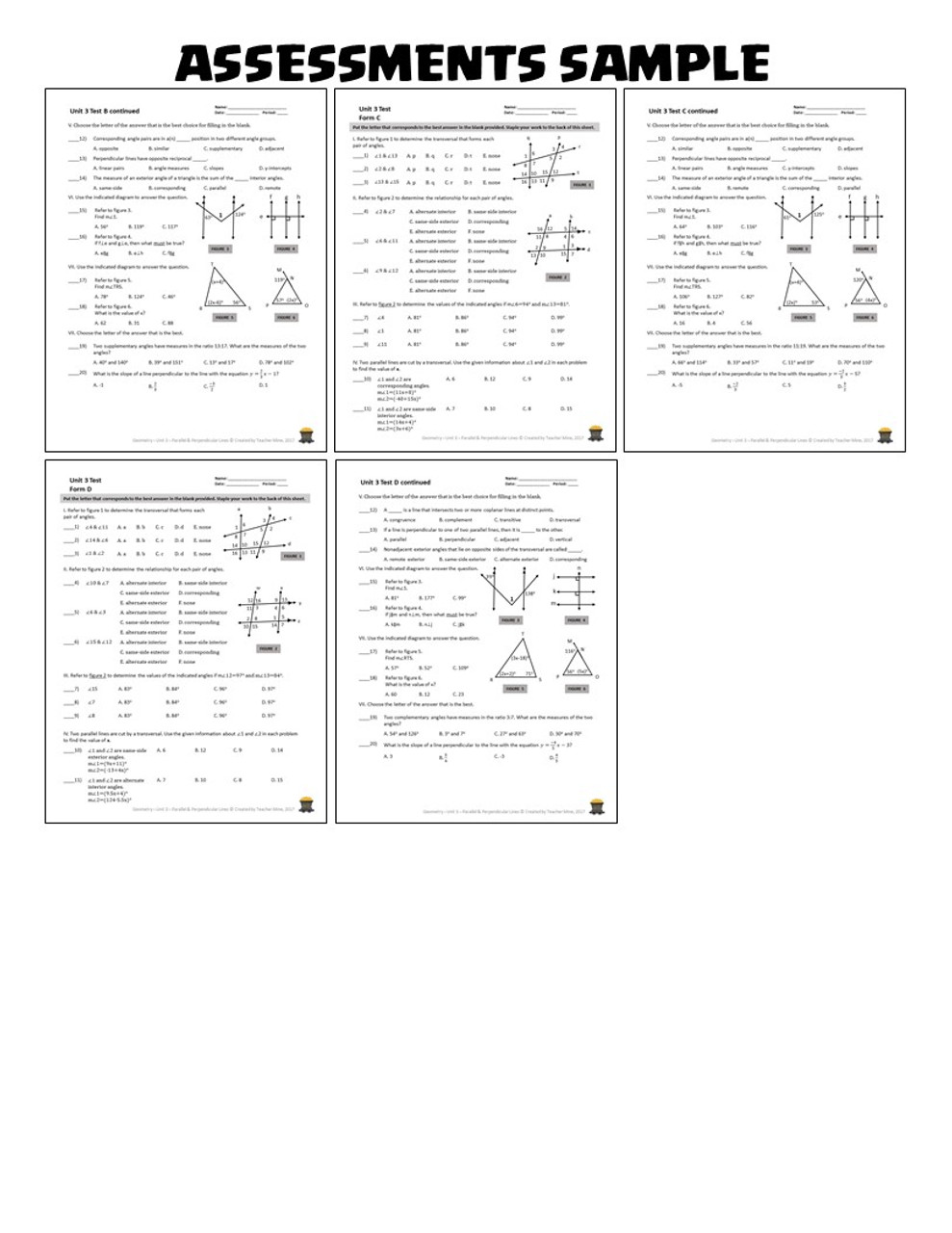 Parallel & Perpendicular Lines (Geometry - Unit 3)