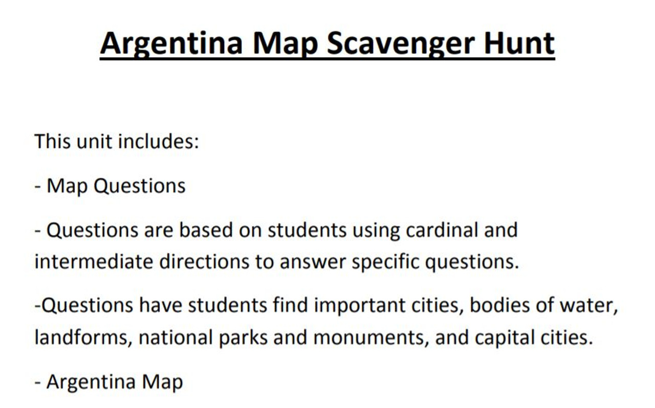 South America Map Scavenger Hunt - Amped Up Learning