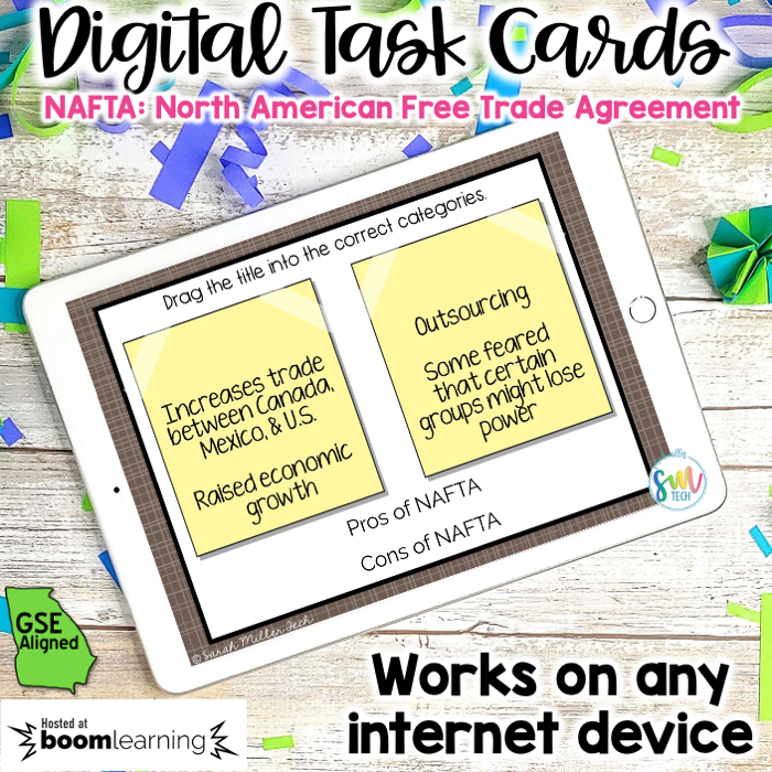 NAFTA DIGITAL Task Cards | DISTANCE LEARNING | SS6E2d