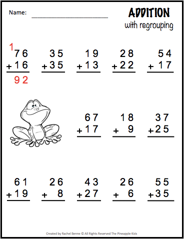 Addition Without Regrouping Worksheets For Grade 2 Free Montessori
