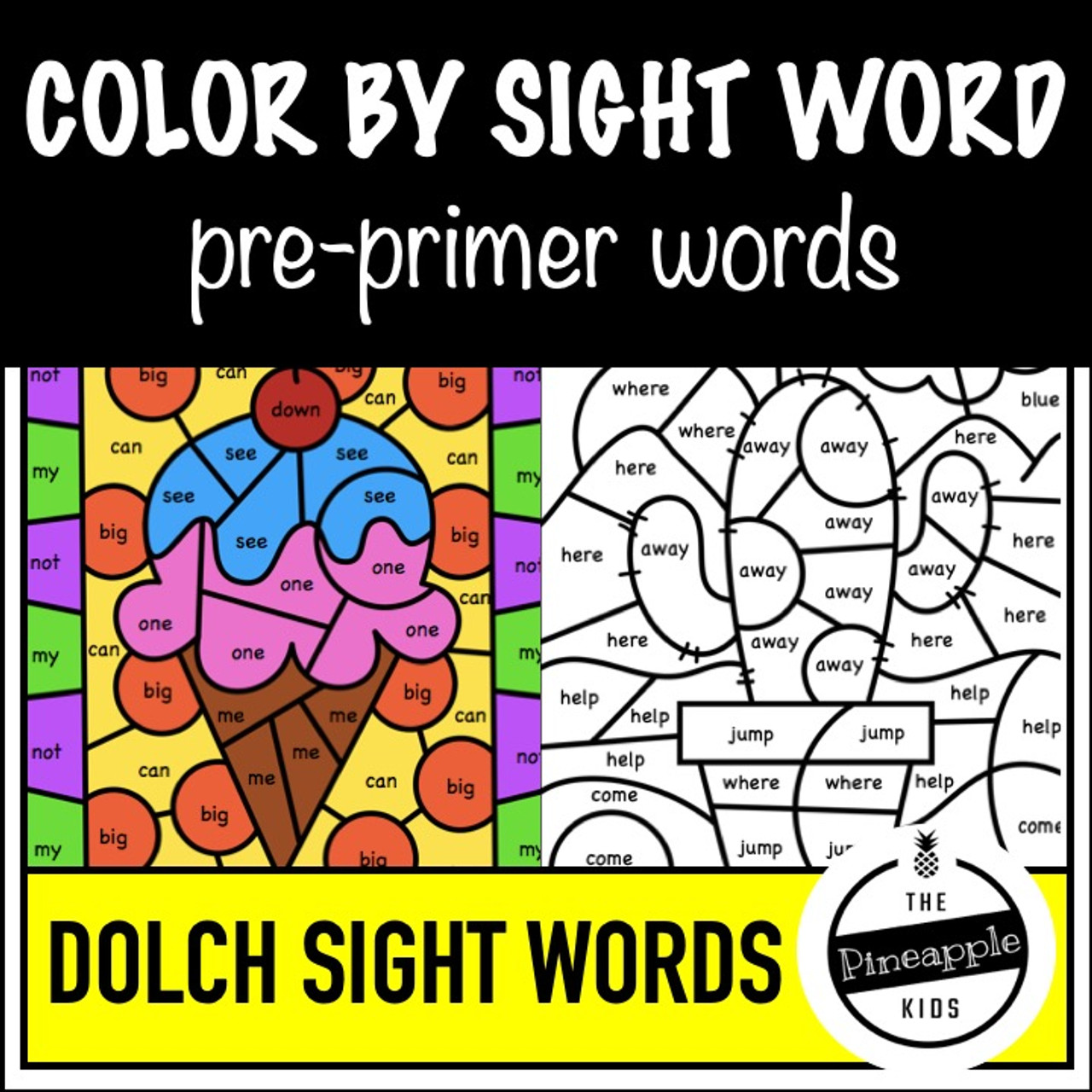 Color by Sight Word | Dolch Pre-Primer Sight Words