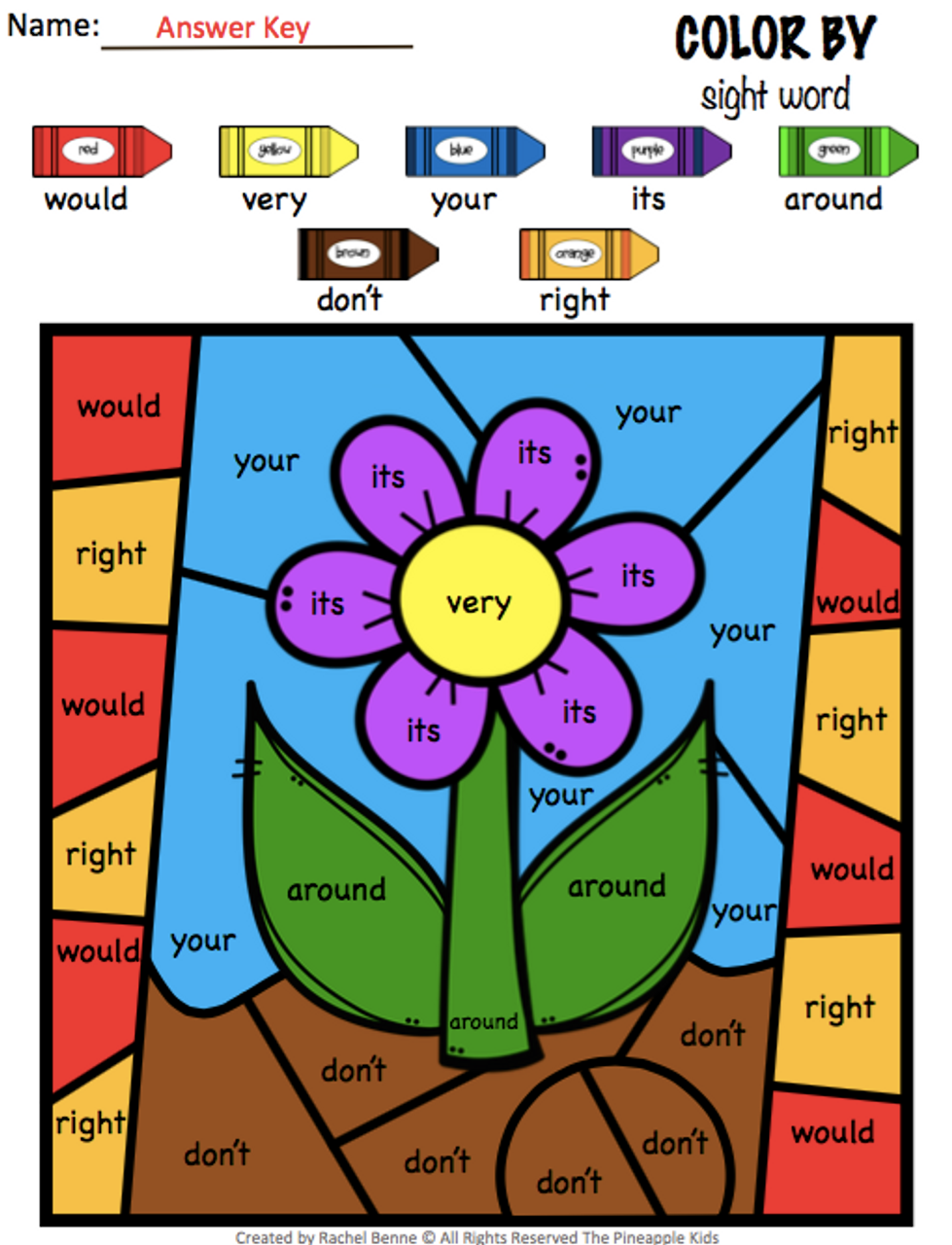 Color by Sight Word | Dolch Second Grade Sight Words
