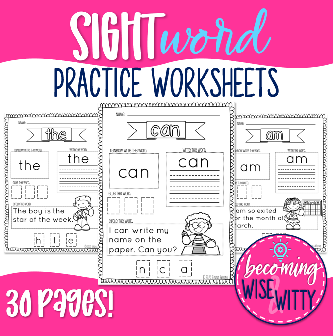 Sight Word Practice Worksheets
