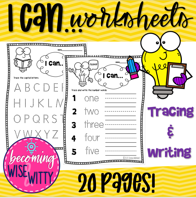 I Can Worksheets (Tracing & Writing)