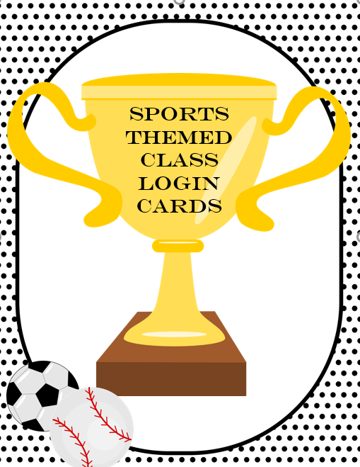 Sports Themed Login Cards - Amped Up Learning