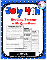 4th of July Reading Passage with Comprehension Questions - Amped Up ...