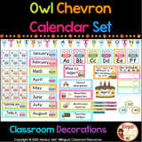 Bilingual Polka Dot Calendar Set and Classroom Decorations