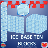 Ice Base Ten Blocks Place Value ClipArt Boom Cards