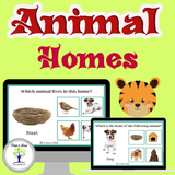 Animals and Their Homes- 2 Level Matching- Boom Cards- With Real Images