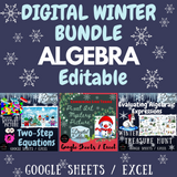 DIGITAL Math Winter January BUNDLE: Two-Step Equations + Algebraic ...