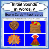 Initial Sounds in Words: V Deck - Level 1 - Boom Cards™