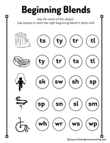 Stamp Beginning Blends Activity