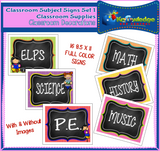 Classroom Subject Signs Set 1