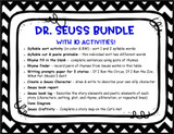 Dr. Seuss Bundle - 10 ELA Activities - Amped Up Learning