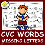 CVC WORDS Missing Letters - Amped Up Learning