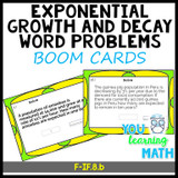 Exponential Growth and Decay Word Problems - Digital BOOM Cards ...