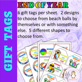 Beach Ball End of the Year Gift Tags Summer