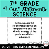 6th Grade Science TEKS I Can Statements 24-25 TEKS Revision Back to ...