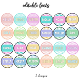Bilingual Polka Dot Calendar Set and Classroom Decorations