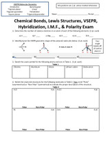 Chemistry Exam about Bonds, VSEPR, Hybridization, Polarity, Lewis ...