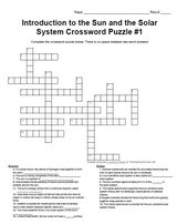 Introduction to the Sun and the Solar System Crossword Puzzle Set ...
