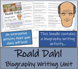 Roald Dahl - 5th & 6th Grade Close Read & Biography Writing Bundle ...