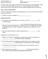 Crash Course Biology Video Worksheet 25: Animal Behavior - Amped Up ...