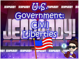 US Government - Civil Liberties / Bill of Rights Jeopardy Review Game ...