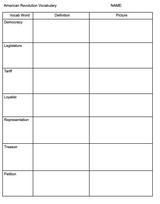 American Revolution Vocabulary Graphic Organizer - Amped Up Learning