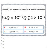 Operations with Numbers in Scientific Notation: Google Forms Quiz - 20 ...