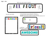 Back to School - First Week of School - Get to Know You Activity ...