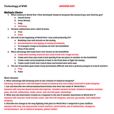 Technology of World War I Reading and Worksheet