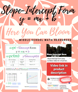 Slope-Intercept Form (y = mx + b) video & editable notes