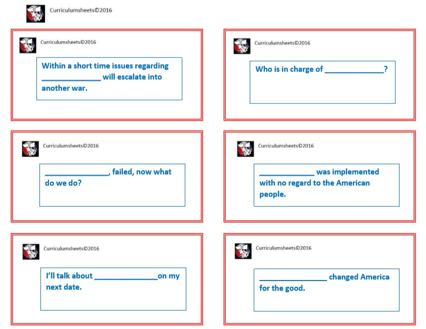 US HISTORY Cards Against AP US History-A Game of Historical Genius ...