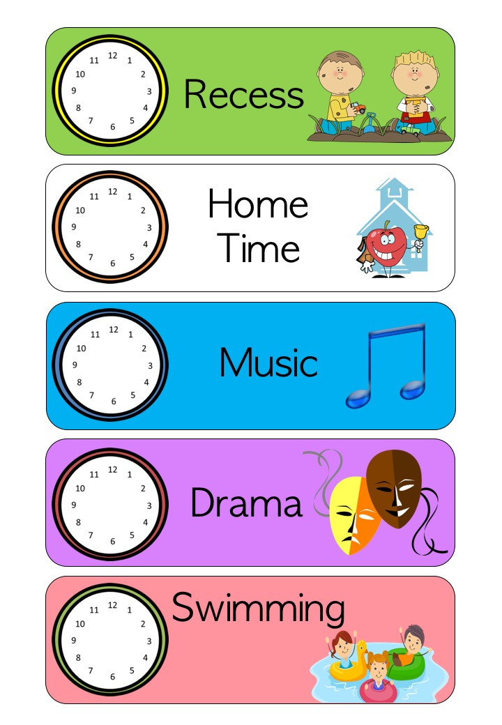 Visual Timetable with Analog Clocks