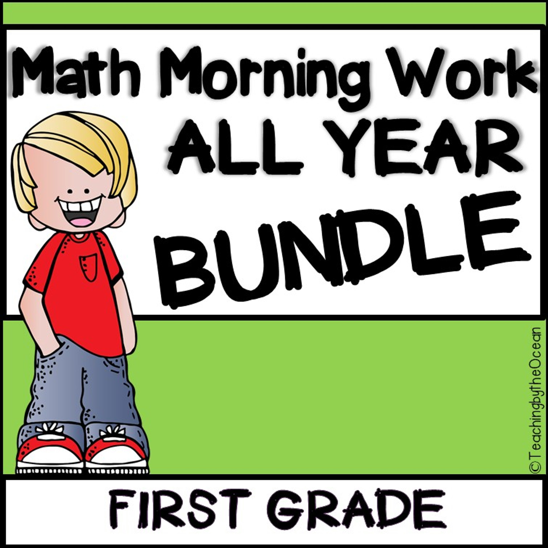 1st Grade Morning Work - Math - All Year Bundle - Amped Up Learning