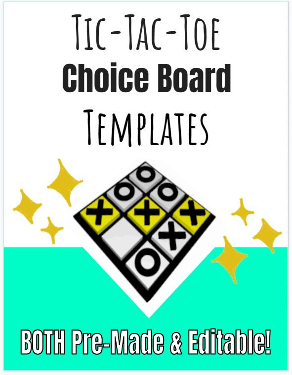 Choice Board Template for any subject - online learning friendly ...