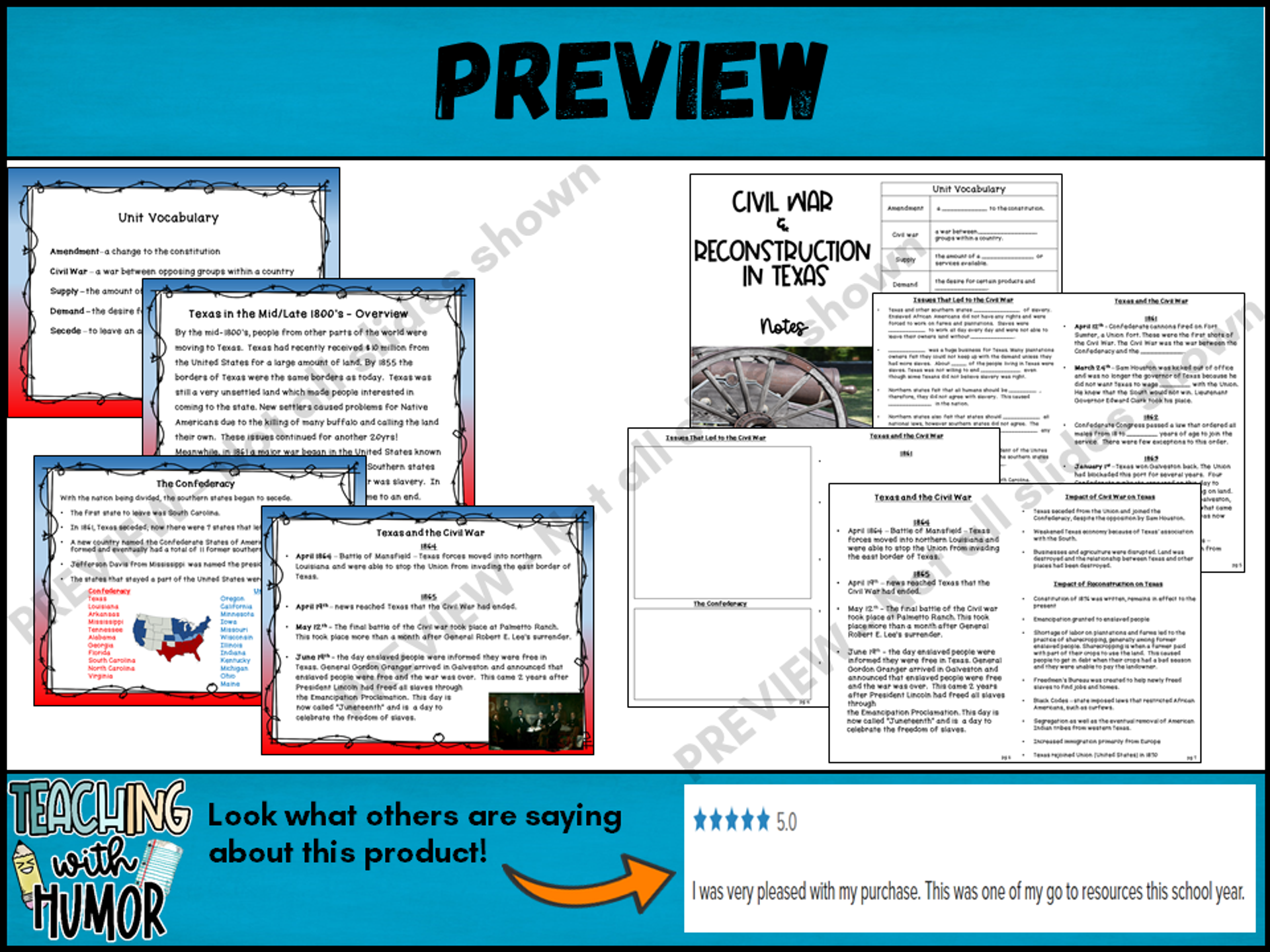 Civil War & Reconstruction In Texas ***BUNDLE*** - Amped Up Learning