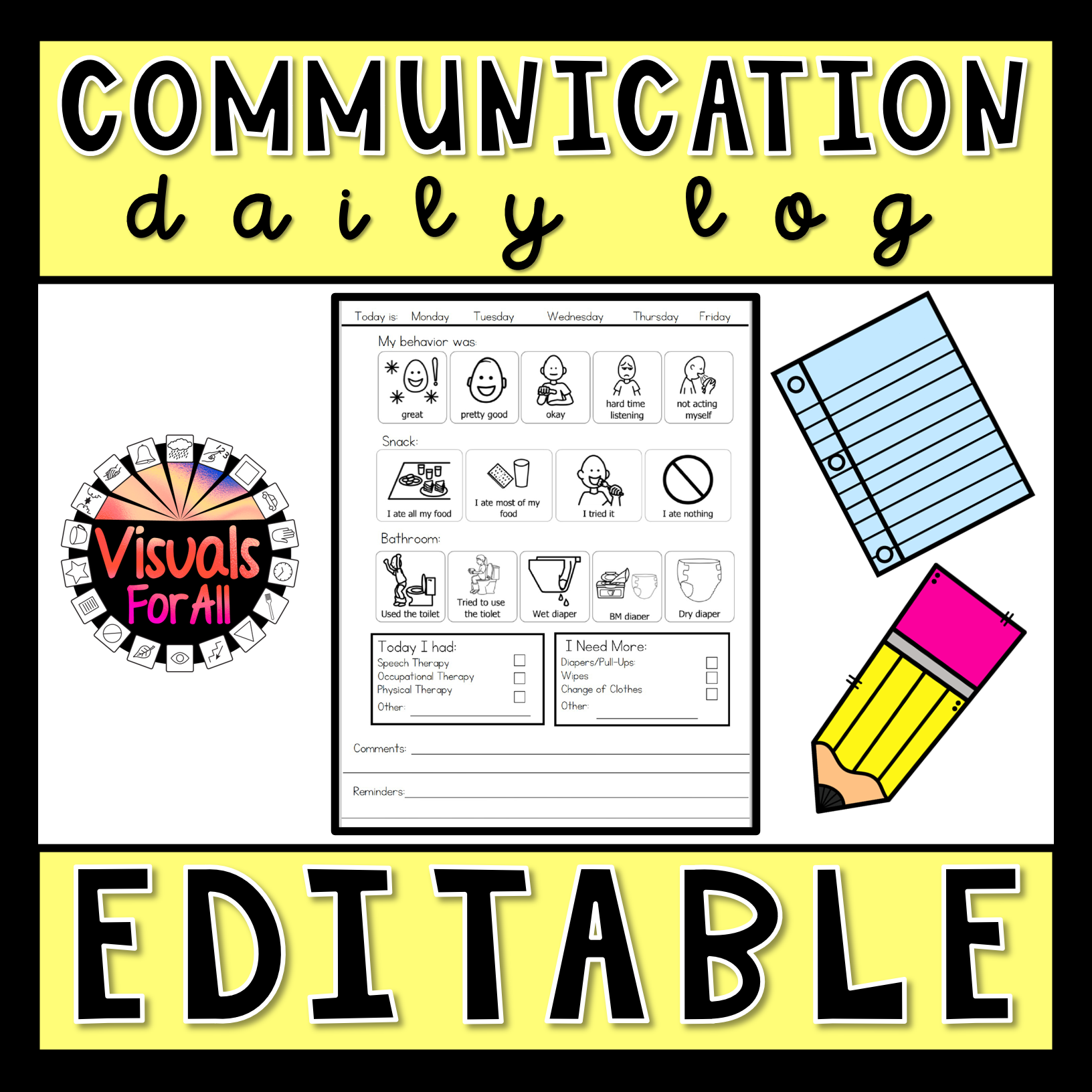Editable Daily Communication Log
